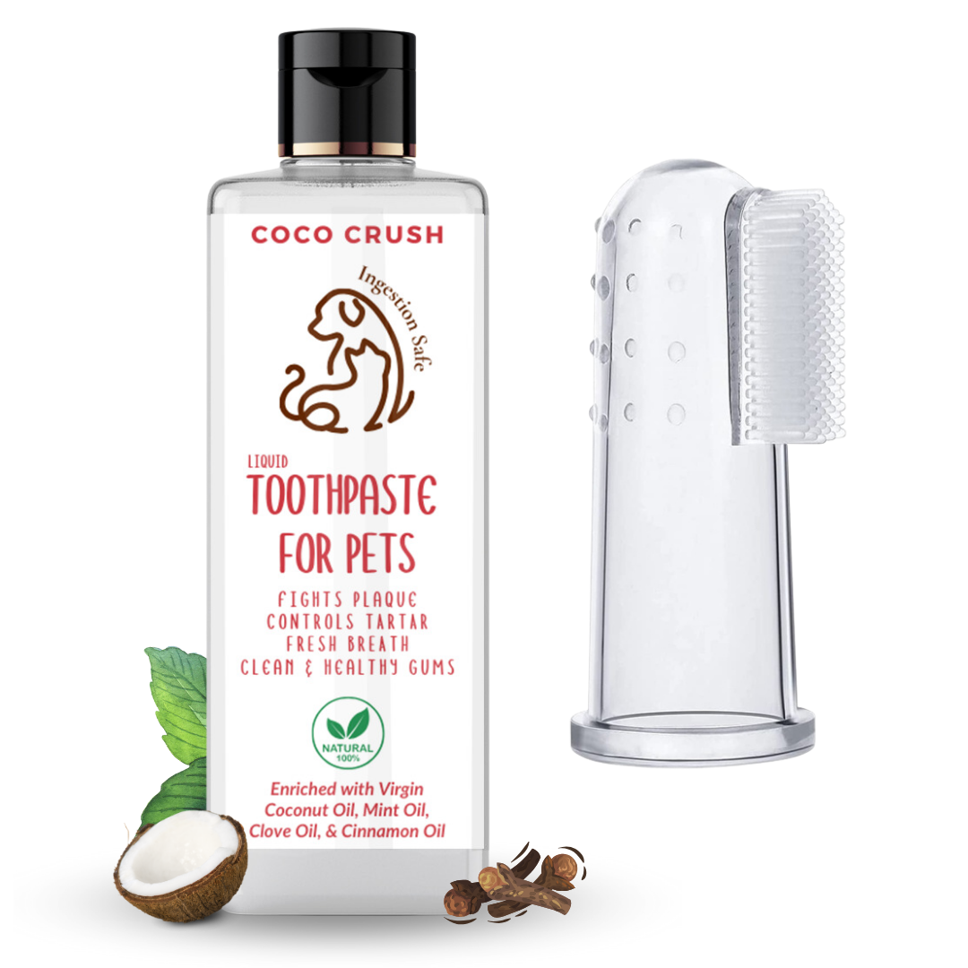 Toothpaste for Pets & Finger Toothbrush Combo – Coco Crush